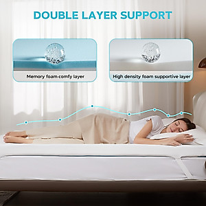 Eiayeebil 4 Inch Memory Foam Mattress Topper Full, Mattress Pad for Back Pain Relief, Bed Topper with Removable Cover, Dual Layer Gel Mattress Topper, CertiPUR-US Certified 4 Inch Full Size