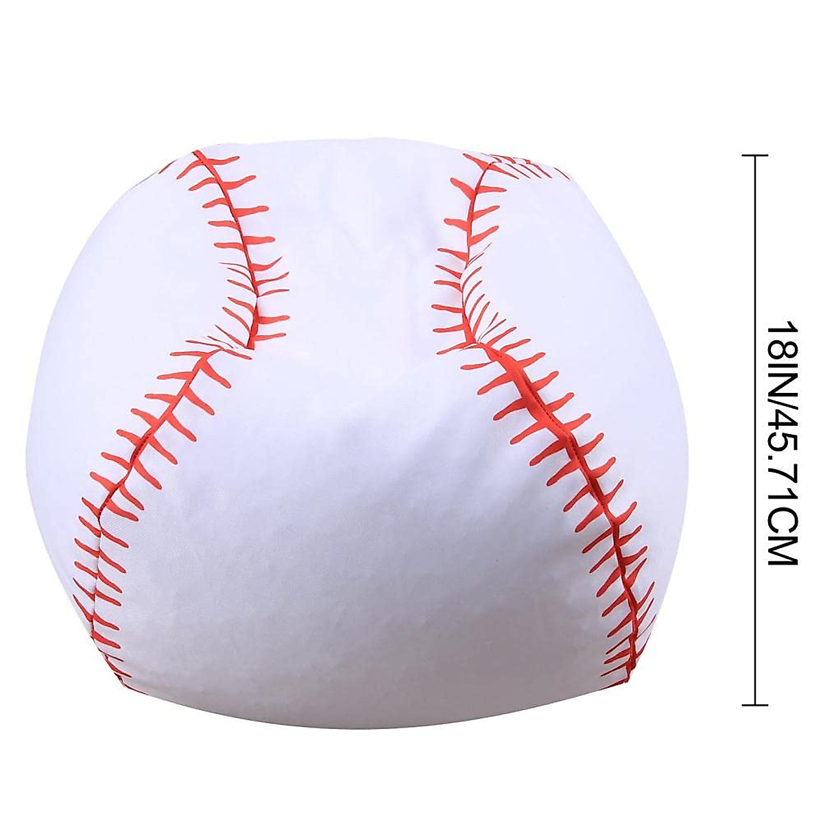 Enfudid Stuffed Animal Storage Bean Bag Chair, 18" Beanbag Covers Only for Organizing Plush Toys, Turns into Bean Bag Seat for Kids When Filled, Baseball Shape