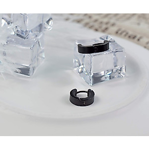 Stainless Steel Hoop Earrings For Men's Women's,Silver/Gold/Black/Blue Hypoallergenic Round Huggie Earrings,Fashion Punk Earrings Piercing Jewelry,Simple Stylish Loop Earring,Gift for Him Her Birthday