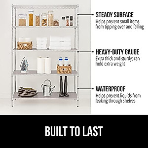 Gorilla Grip Wire Shelf Liners Set of 4 and Clothes Storage Bag Organizer Set of 2, Shelf Liner Size 18x36 in Charcoal, Waterproof Hard Plastic, Storage Bag Size 90L in Gray, 2 Item Bundle