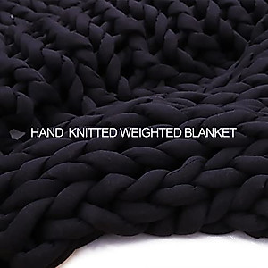Knitted Weighted Blanket ( Grey, 60" x 80" 15 Lbs)