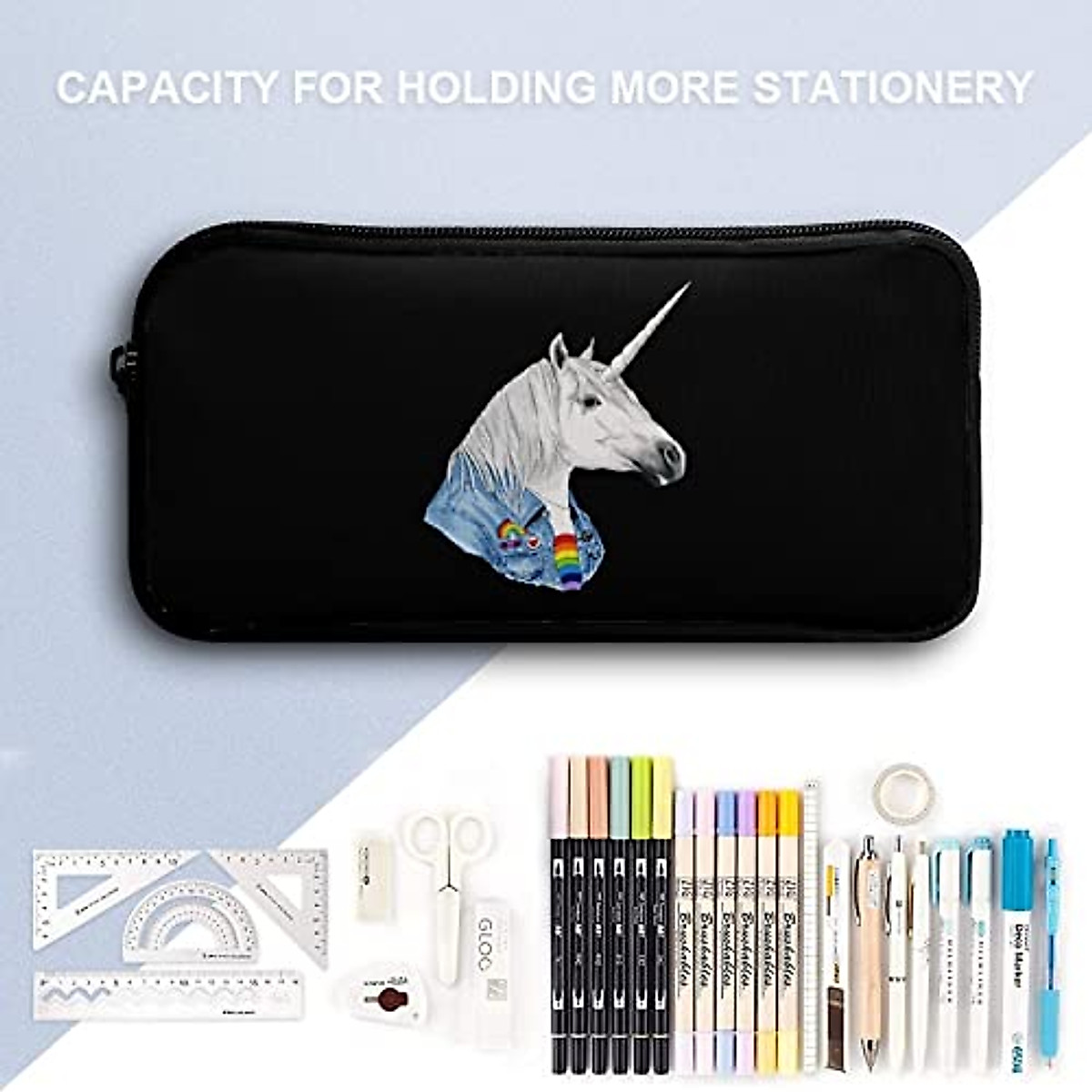 Cool Unicorn Pencil Case Pencil Pouch Coin Pouch Cosmetic Bag Office Stationery Organizer