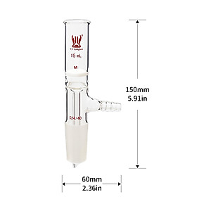 CS Labglass Borosilicate Glass Buchner Filtering Funnel 15ml with Fine Frit (G3), Glass Buchner Filter Funnel with 24/40 Standard Taper Inner Joint and Vacuum Serrated Tubulation (15mL)