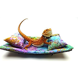 Chaise Lounge for Bearded Dragons, Watercolor Flowers Fabric