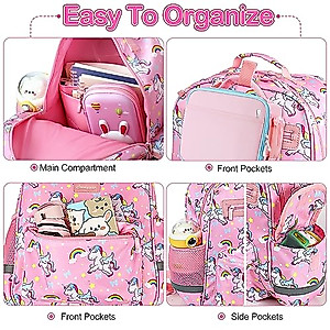 Ceadyxiao Unicorn Toddler Backpack for Girls 4-6 | Preschool Rainbow Backpack For Girl | Pink Kindergarten School Book Bag | Adjustable Padded Straps & Loop for Lunch Bag