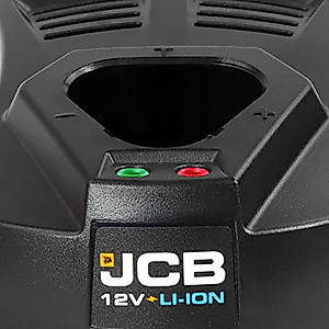 JCB Tools - JCB 12V Lithium-Ion Battery Charger, For JCB 12V Batteries and Tool Range of Drill Drivers and Impact Drivers