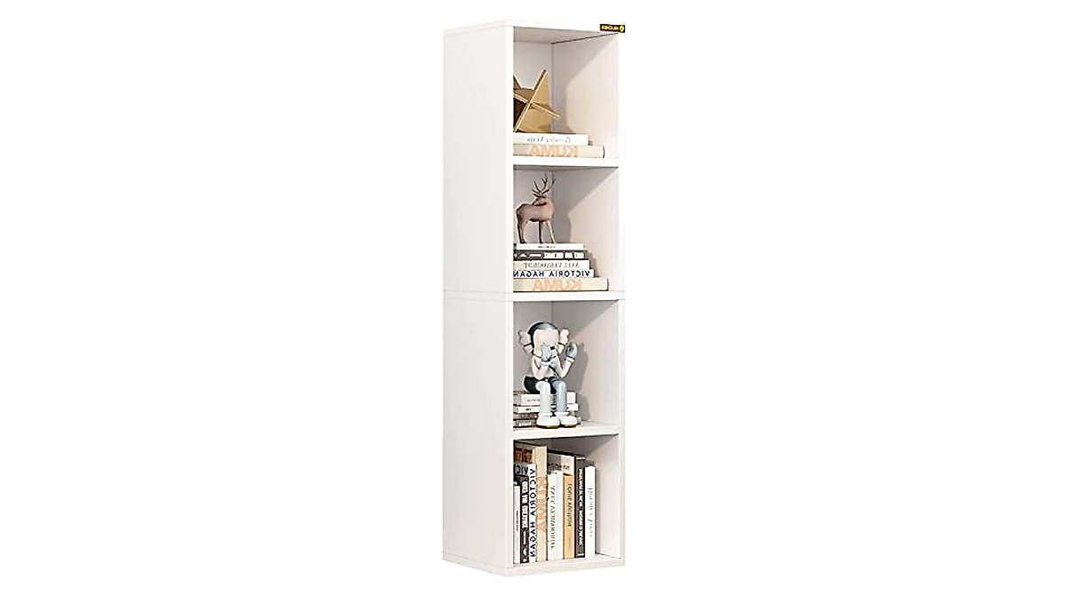 Buy MIN WIN 4-Tier Narrow Bookcase for Small Spaces