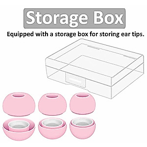 IiEXCEL 3 Pairs Compatible with AirPods Pro 1st 2nd Ear Tips Buds, Small Medium Large 3 Size Silicone Rubber Eartips Earbuds Gel Accessories Compatible with AirPods Pro 2 and 1st - S/M/L Rose Pink