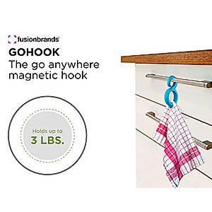 Fusionbrands GoHook All Purpose Household Hook, Portable Hook For Towels, Towel Holder, and Numerous Small Items in Kitchen, Bathrooms, Closets and on the go, S hook, Black