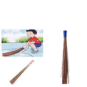 SN SKENNOVA - 1 Piece of Multi-Surfaces Sturdy Outdoor Authentic Coconut leaf Broom Asian Heavy Duty Broom Thai Natural Coconut leaf Broom Handmade