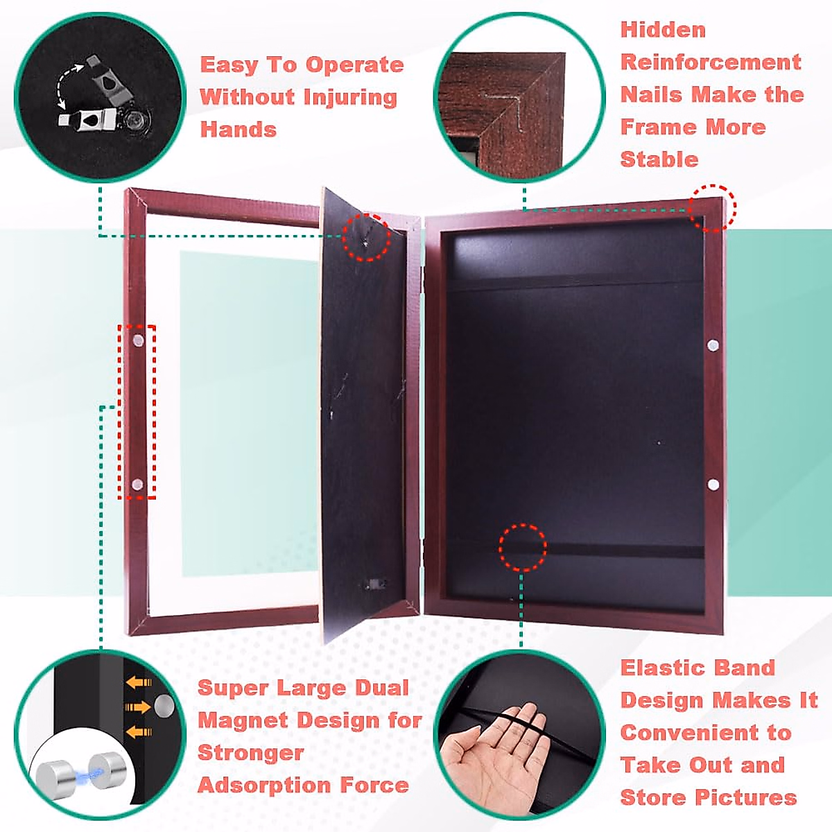 DORUIMI Kids Art Frame, 8.5x11 Kids Art Display Frames Front Opening, Kids Artwork Frames Changeable, Artwork Display Storage Frames A4 Picture for Children Art Projects Home Office Drawing Storage