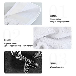 AUUXVA Kitchen Hand Towels 2 Pack Gothic Mermaid Skull Cat Hanging Tie Towels Quick Dry Absorbent Kitchen Towel Set with Loop for Bathroom Laundry Room Farmhouse Decor