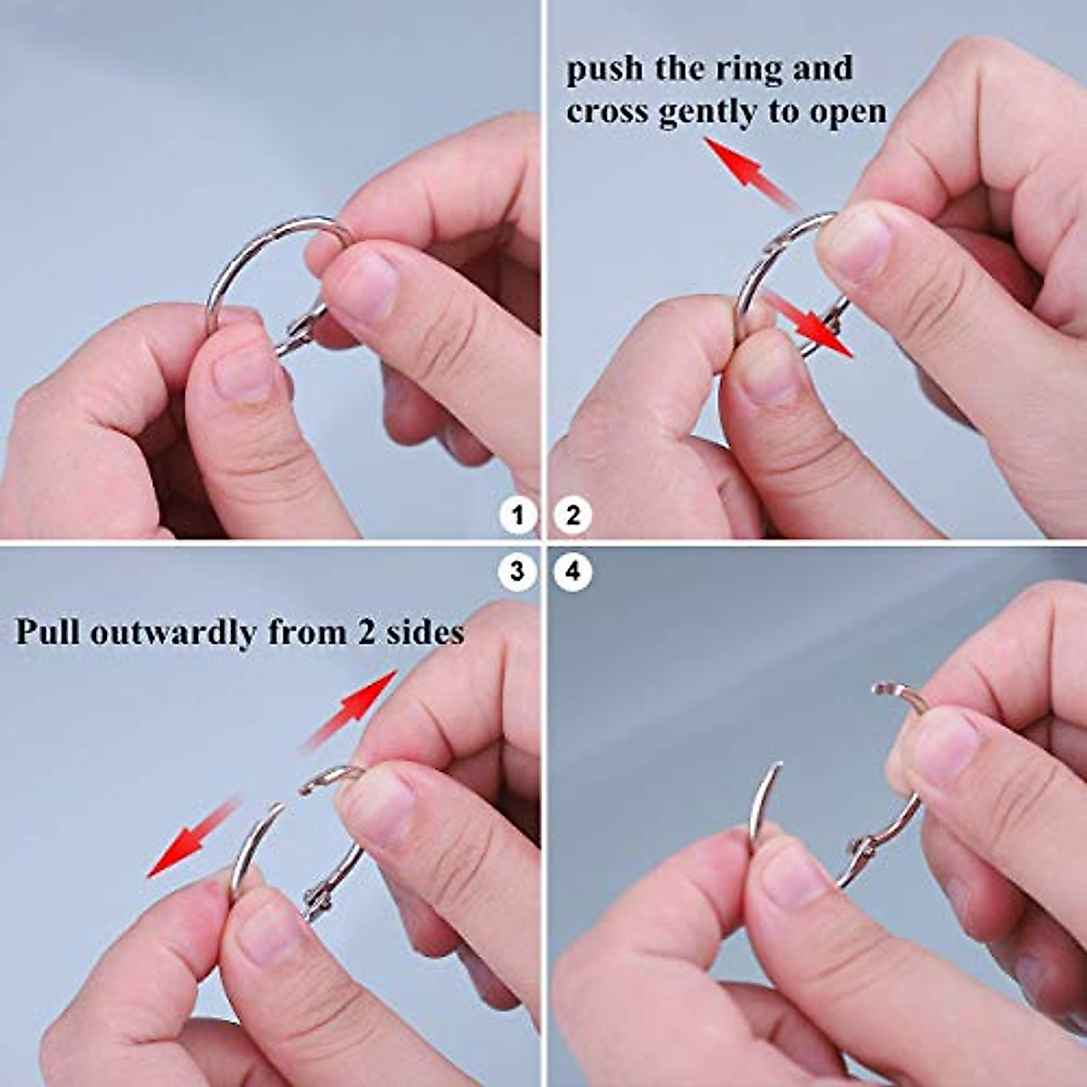 HAUTOCO 100Pcs 1.2 Inch Loose Leaf Binder Rings 30mm Silver Metal Book Rings Flash Cards Rings Keychain Key Rings for School Home Office