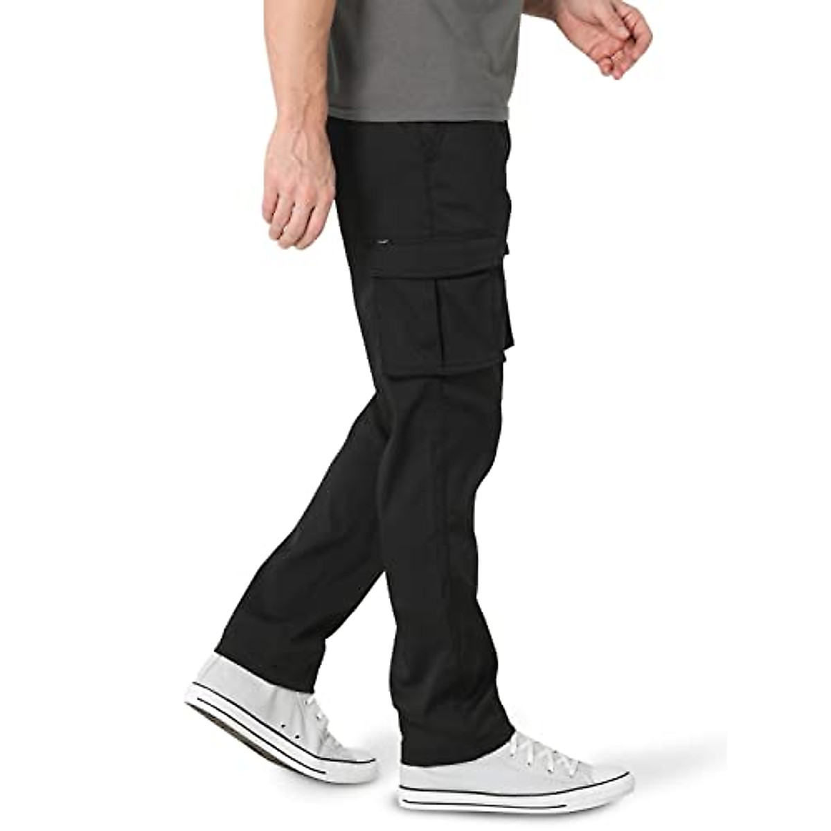 Lee Men's Extreme Motion Synthetic Cargo Pant, Black, 40W x 32L