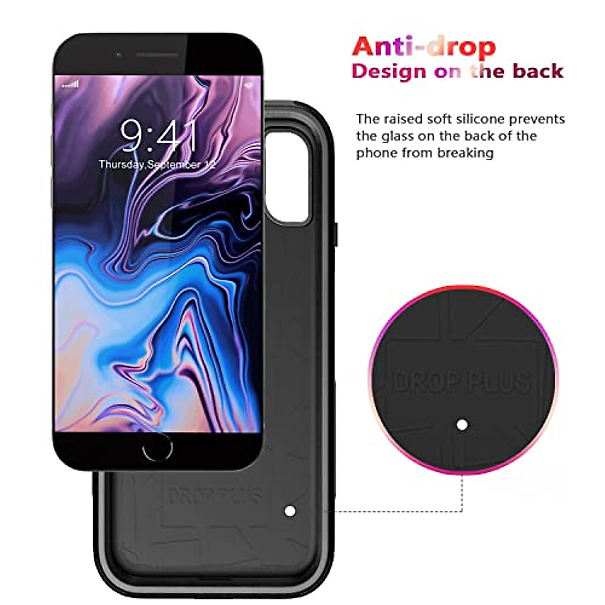 Diverbox Case [Shockproof] [Dropproof] [Dust-Proof],Heavy Duty Protection Phone Cover for Apple iPhone 8 Plus & 7 Plus (Black)