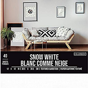 Colorbok Textured Cardstock Paper Pad, 12" x 12", Snow White