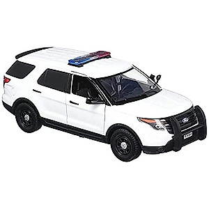 Motor Max DIECAST 1:24 W/B - 2015 Ford Police Interceptor Utility with Light BAR (White) 76959