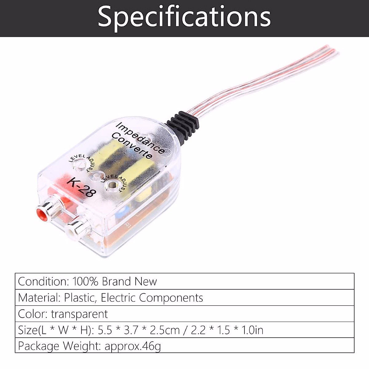 Keenso High to Low Converter, Wire Converter Line Converter Car Audio Hilow Converter Output Impedance Converter
