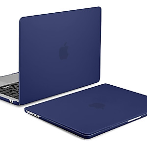 Yebiseven Case for MacBook Air 15 inch 2024 2023 Released A3114 M3/A2941 M2, Laptop Hard Shell Case with Keyboard Cover & Trackpad Protector Cover & OTG Adapter & Camera Cover, Matte Navy Blue