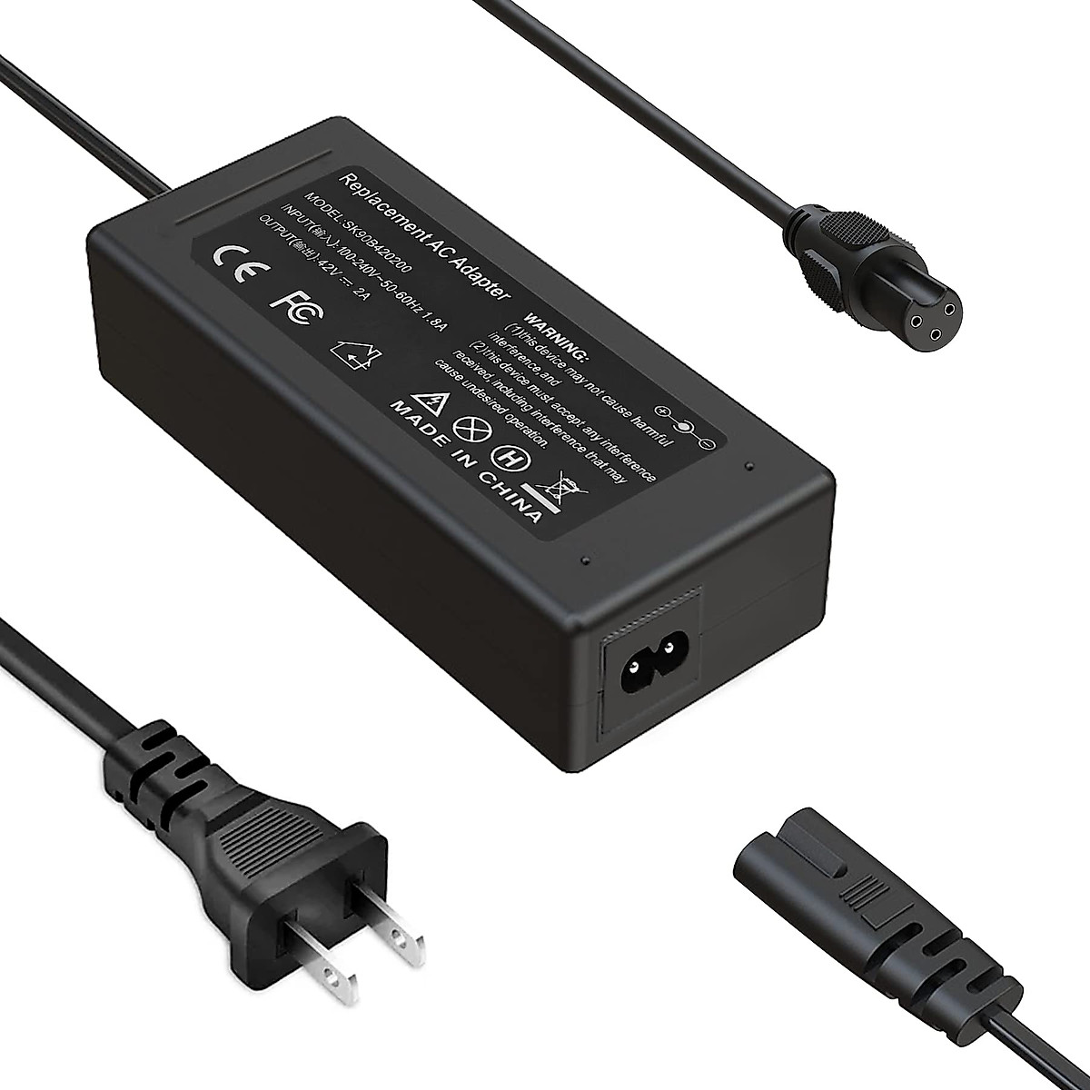 42V 2A Charger 3 Prong for for Pocket Mod, Sports Mod, and Dirt Quad Scooter, Electric Scooter Lithium Battery Charger