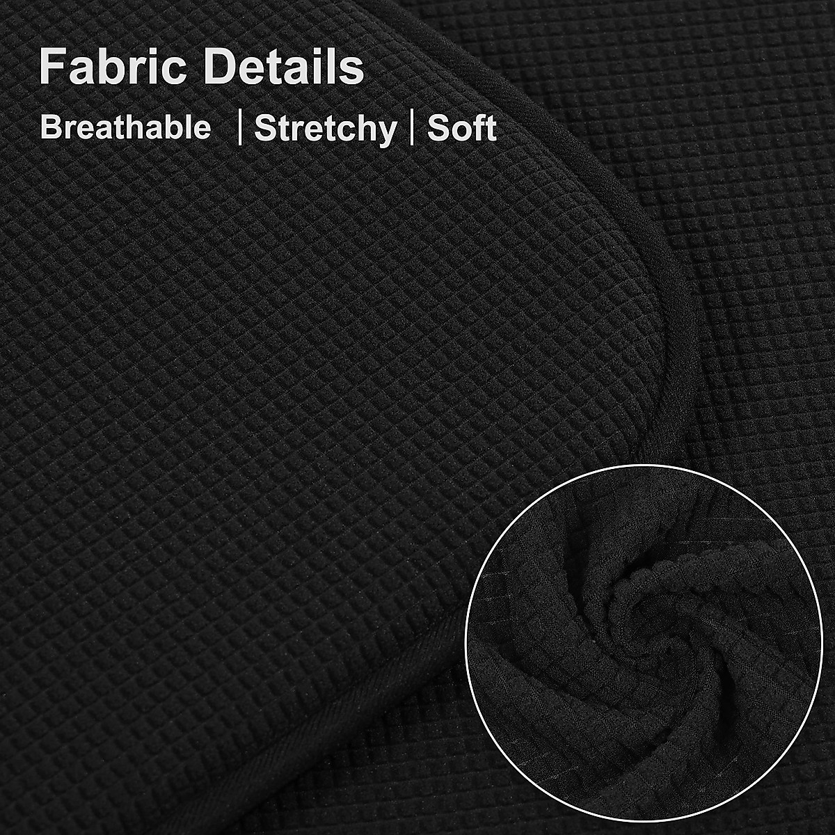 Shinnwa Kitchen Dining Chair Seat Cushion for Indoor Room Metal Chairs Cushions Non Slip Pads with U-Shaped Foam Pad and Plaid Velvet Cover Overall Washable Set of 2 [15 x 16 Inches] Black