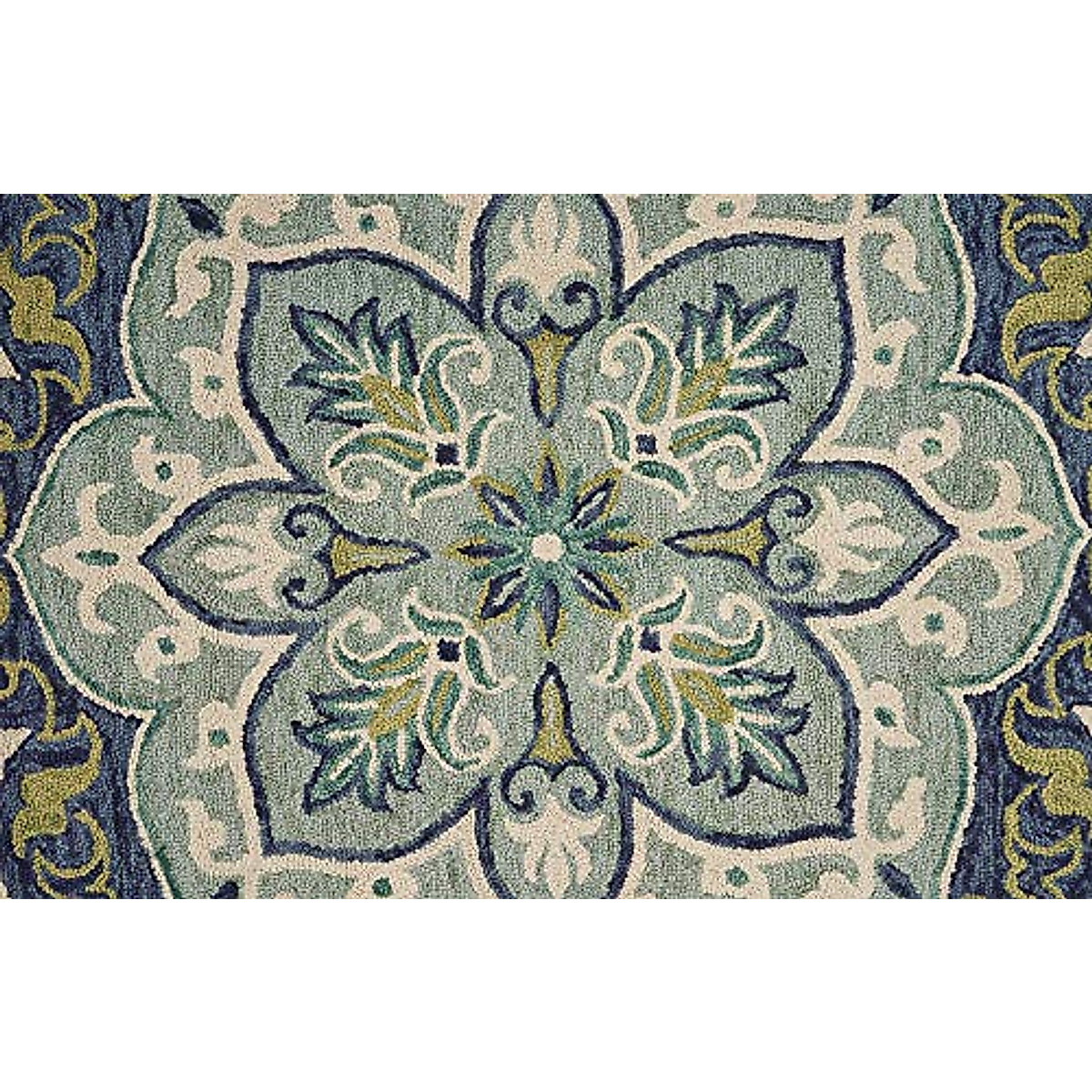 LR Home Dazzle Area Rug, 4' Round, Teal