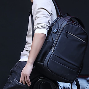 Vaupan Laptop Backpack, Business Travel Backpack with USB Charging Port, Durable Water Resistant College Bookbag Computer Bag Gifts for Men & Women Fits 15.6 Inch Notebook (Black)