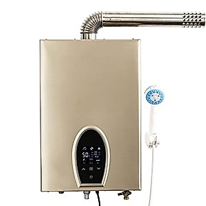 TCFUNDY 16L Tankless Water Heater Natural Gas, 4.23 GPM On-Demand Instant Hot Water Heater, 104000BTU Indoor Whole House Gas Water Heater, Digital Display & Touch Screen, Thermostatic & Energy Saving