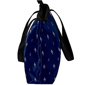 Tote Bag Shoulder Bags Handbags Navy Floral Flower Satchel Handbags for Women with Inner Pouch