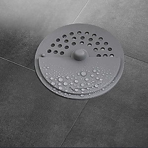 Hair Drain Catcher, Square Drain Cover for Shower TPR Sink Drain Strainer Hair Stopper with Suction Cup, Easy to Install Suit for Bathroom, Bathtub, Kitchen
