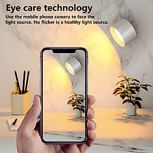 Kitloo Wall Light, Battery Operated Lights Rechargeable Wall Sconce with 360° Free Rotate Magnetic Ball, 3 Brightness Levels&3 Color Temperatures Wall Lamp for Bedroom