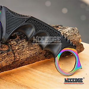 CSGO Karambit Advanced Tactical Knife Survival Knife Hunting Knife Fixed Blade Knife Razor Sharp Edge Camping Accessories Camping Gear Survival Kit Survival Gear 51763 (Fade)