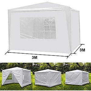 Smartxchoices 10' X 10' Gazebo Canopy Outdoor White Waterproof Tent with Sidewalls and Windows Heavy Duty Tent for Party Wedding Events Beach BBQ (White) …