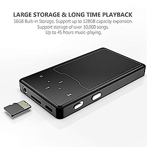 MP3 Player with Bluetooth 5.2, BERENNIS 16GB Portable HiFi Lossless Sound 2.4" Large Screen Music Player with FM Radio Voice Recorder Video Player, Support up to 128GB