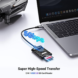UGREEN USB C SD Card Reader, 2-in-1 Micro SD Memory Card Reader for TF SD Micro SD SDXC SDHC, USB SD Card Reader Type C Compatible with iPhone 16 15, Samsung Galaxy, MacBook, iPad, Trail Game Camera