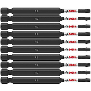 BOSCH ITSQ235B 10-Pack 3-1/2 In. Square #2 Impact Tough Screwdriving Power Bits