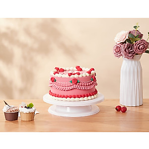 Kootek 69pcs Cake Decorating Supplies Kit, Cake Decorating Set with Cake Turntable Stand, 12 Numbered Icing Piping Tips, 50 Pastry Bags, Straight & Angled Spatula, 3 Scraper & Other Baking Supplies