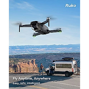 Ruko Mini Drones with Camera for Adults 4K, 3 Batteries 90 Mins Long Flight Time, GPS Features, Brushless Motor, Return to Home, Light Weight 245g, Drone for Beginners, 5Ghz WiFi Live Video Transmission