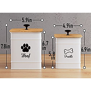 Dog Treat Container Airtight Set of 2 - 8x6" & 7x5" Dog Treat Jars with Lids Airtight - Dog Treat Jars for Kitchen Counter - Dog Treat Canister - Big Dog Cookie Jar Dog Treat Jar - Pet Treat Container