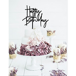 DIY Happy birthday Cake Topper Black Acrylic