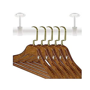 2 pieces of 32mm diameter curtain rod shower curtain wardrobe rod frame pipe flange, ceiling curtain hook, closet rod bracket, white surface treatment