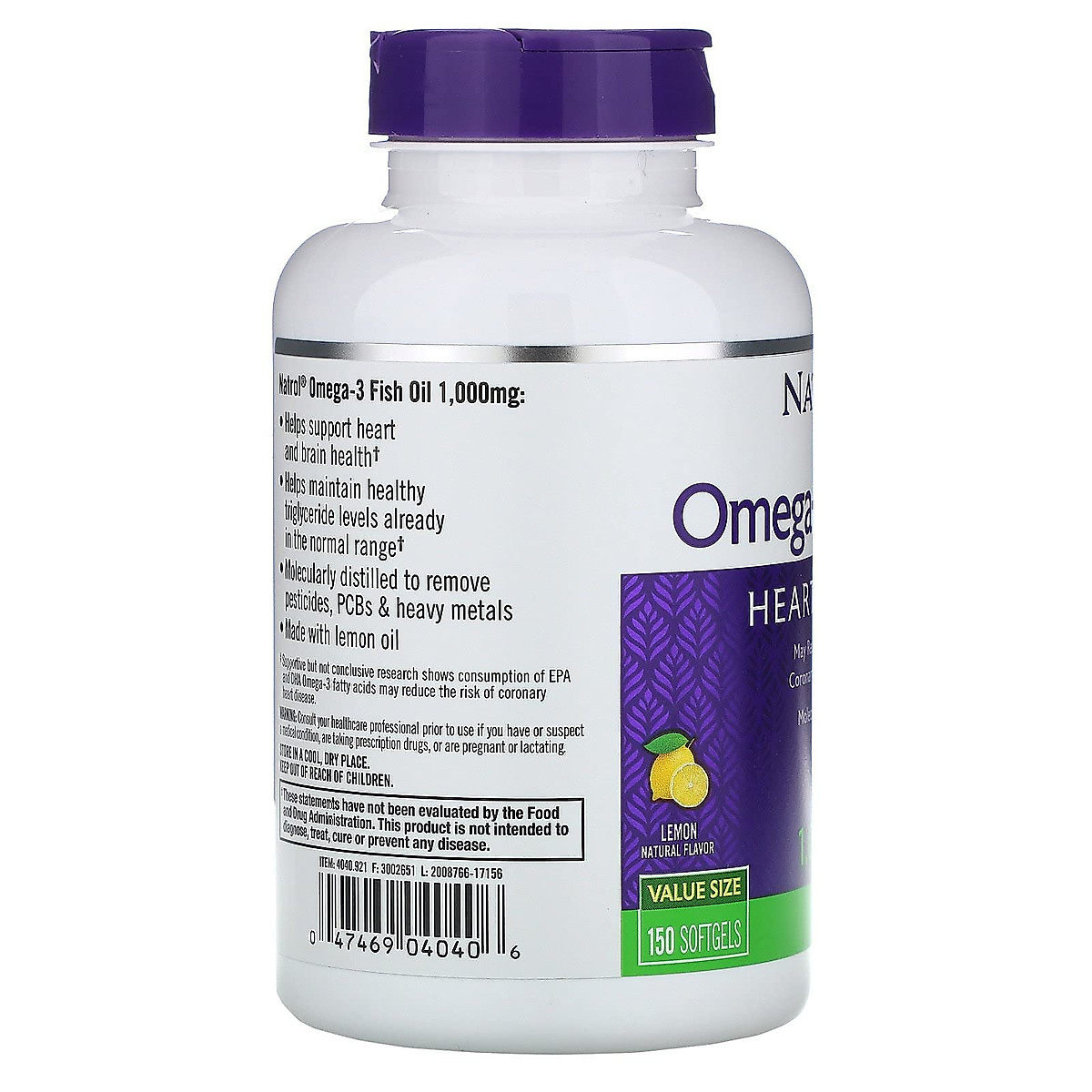 Natrol Omega-3 Fish Oil 1000mg, 150 Softgels (Pack of 2)2