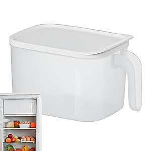 Fridge Lid Box - Clear Fridge Organizer Bin, Stackable Freezer Storage Container | Ice Bin Freezer Food Organizer with Lid and Handle, Frosted Transparent Bins Refrigerator Organizer Bin for Fruits