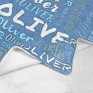 Purefly Personalized Blankets for Kids Custom Baby Blanket with Name for Girls Boys Customized Baby Name Blanket Receiving Blanket for Newborn Toddler Personalized Gifts for Birthday Christmas