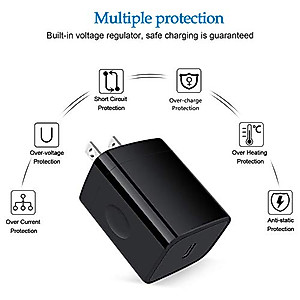 Fast Charging Block,Charging Brick Cube Block Box Plug for Samsung Galaxy S21 FE,S23Ultra,S22,S21 Ultra,A13,S20 FE,S20,A52,Note 20;iPhone 13/12 Pro Max,11;iPad Pro;Pixel 6,5,20W PD USB C Power Adapter
