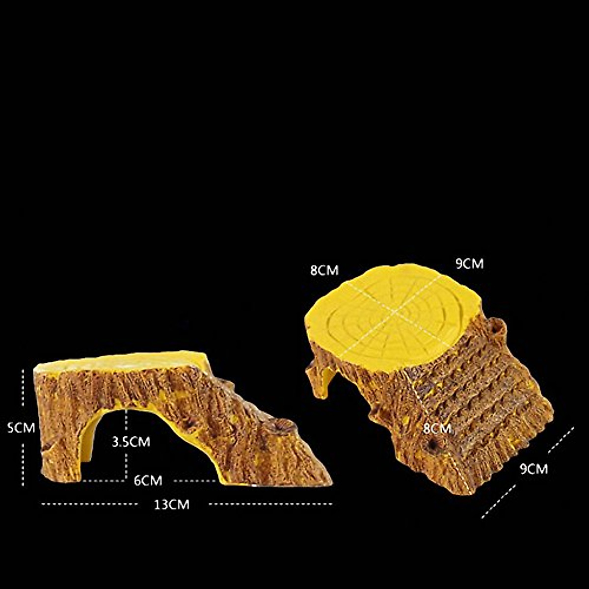 OMEM Natural Reptile Basking Ramp Terraces Resin Made (Tree Stump)