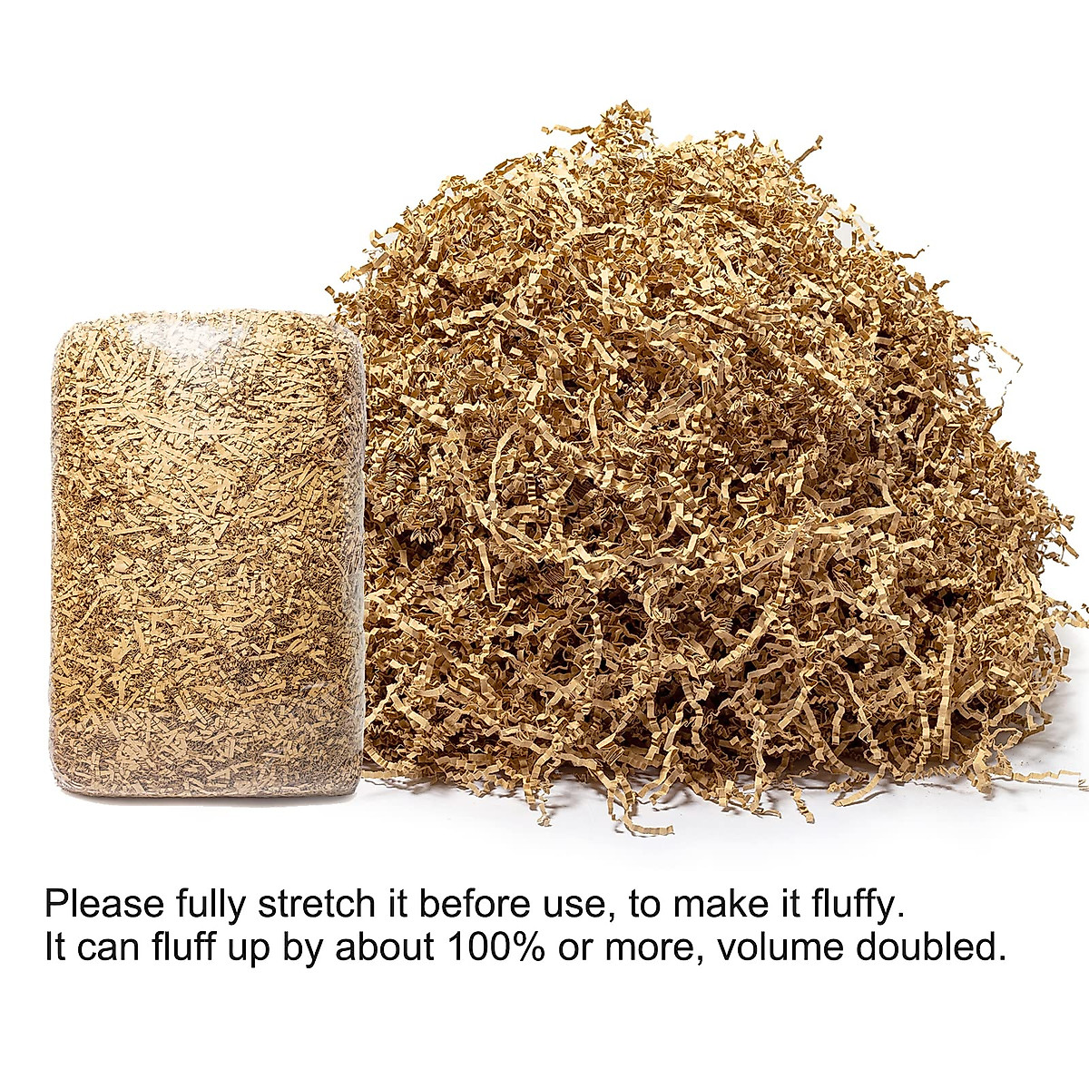 Mefleet Crinkle Cut Paper Shred Filler 2 LB Brown Crinkle Paper Shredded Paper for Gift Box - Gift Basket Filler - Kraft Gift Box Stuffing for Christmas Holiday Packaging Wrapping