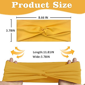 Kayouhua 14 Pack Soft Twist Knotted Wide Headbands - Non-Slip Elastic for Women's Hair, Yoga, Workout, Sports, Skincare - Solid Colors