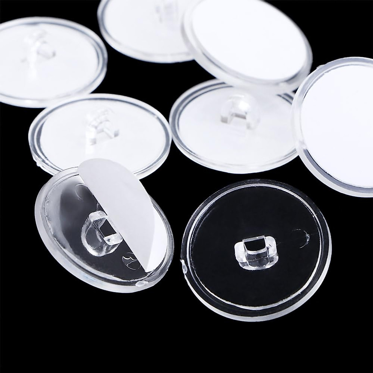 10/30/50Pcs 2cm/0.78inch Round Self Adhesive Ceiling Hooks Transparent Small Disc Hanging Hooks Sticky Ceiling Hooks for Kitchen Bathroom Ceiling(10Pcs)