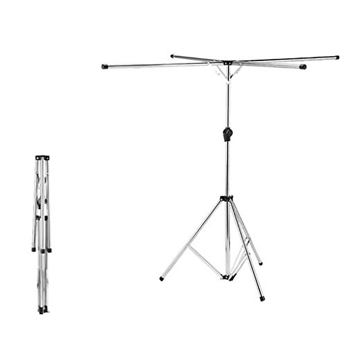 LXLTL Clothes Drying Racks Stainless Steel Clothes Airer Landing Folding Indoor and Outdoor Retractable Household Balcony Quilt Clothes Pole Can Bear 80kg,Without Storage Bag